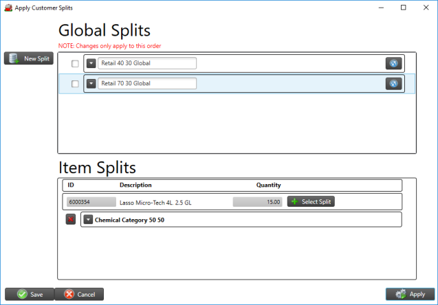 New Customer Splits