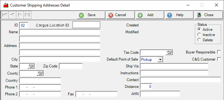 Customer Detail - Ship To
