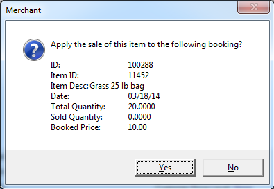 How to Apply a Booking in Order Entry