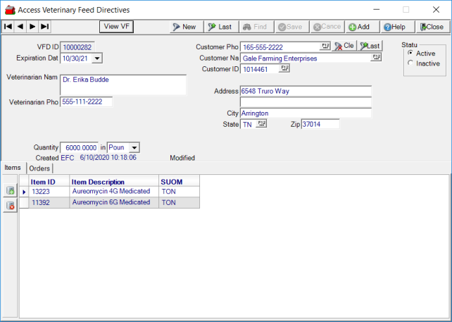 Access Veterinary Feed Directives