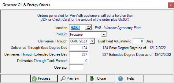 Generate Scheduled Orders
